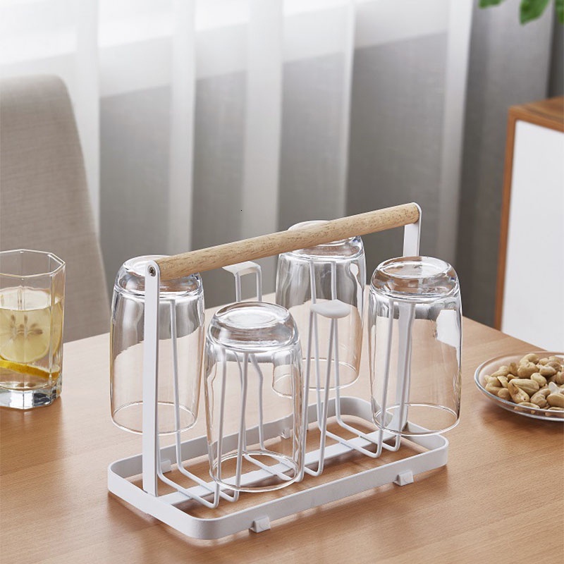 Creative Household Wrought Iron Cup Holder Drain Cup Shelf For Kitchen ...