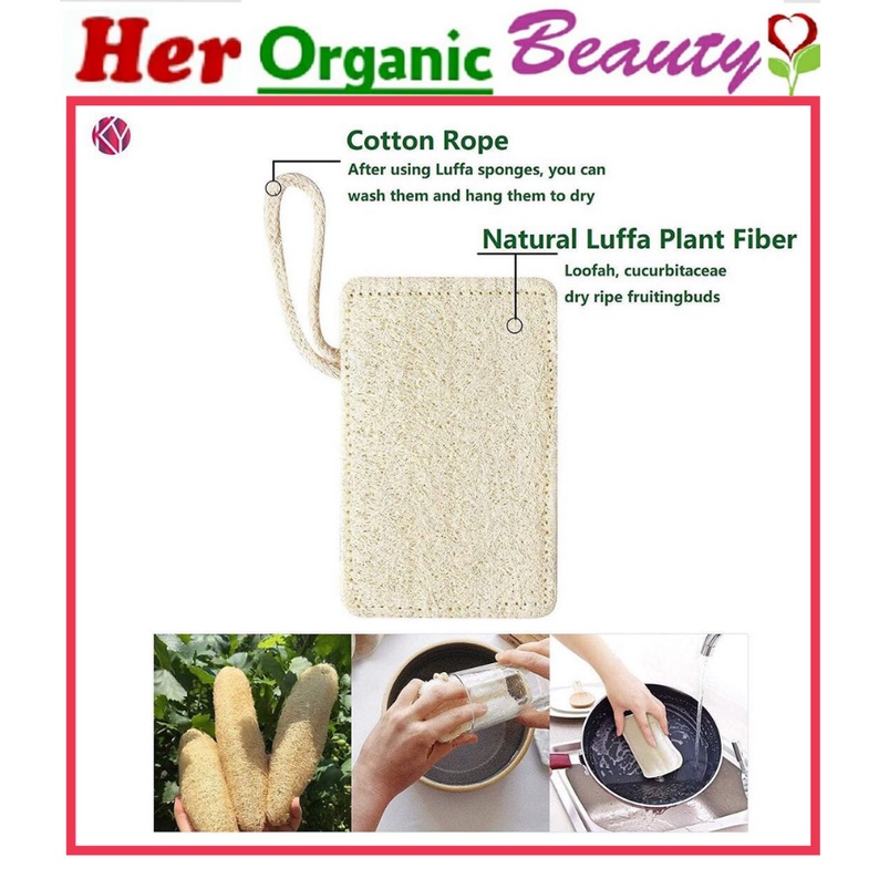 Loofah Rectangular Kitchen Sponge & with Drying Rope. APL | Shopee ...