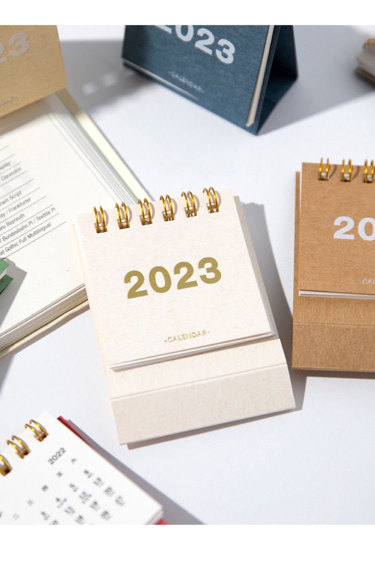Jianwu Kawaii Desk Calendar 2022 2023 Mini Cute Solid Simple Planning ...