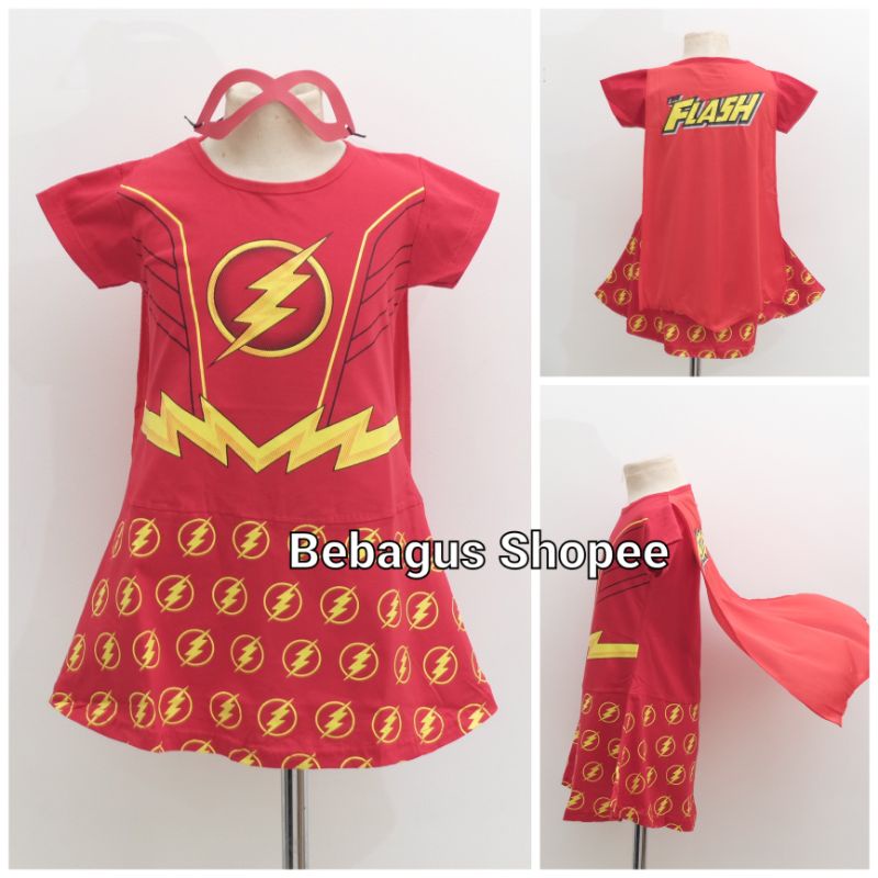 Superhero Costume Dress for Girls with Flash Girl BOY Characters ...