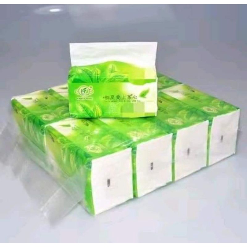 New green tea facial tissue 3 layer (480 sheets x 8 packs) | Shopee ...