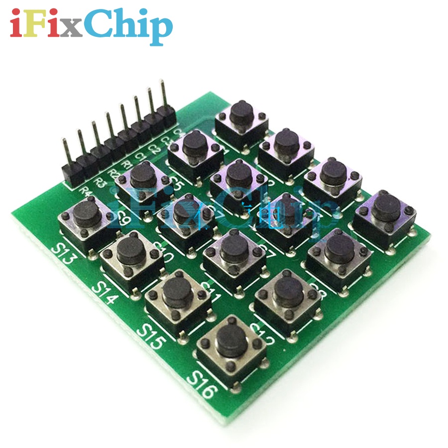 In Line Button 4x4 Matrix Keyboard 16 Button Microcontroller External Expansion Keyboard