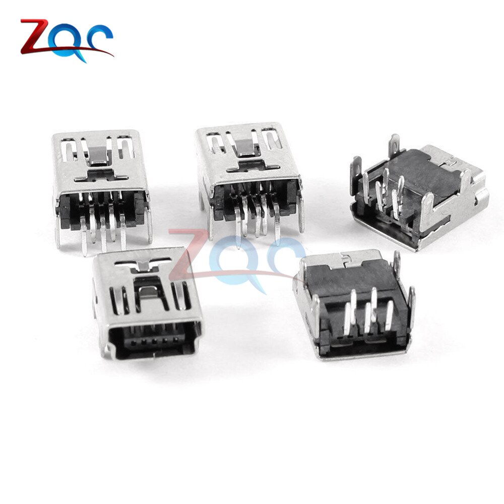 20Pcs Mini USB Type B 5-Pin Female Socket Right Angle DIP Jack ...