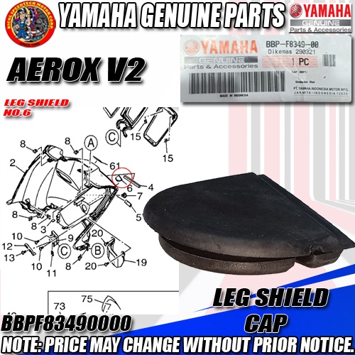 AEROX V2 / FAZZIO LEG SHIELD CAP (YGP) (GENUINE: BBP-F8349-00) | Shopee ...
