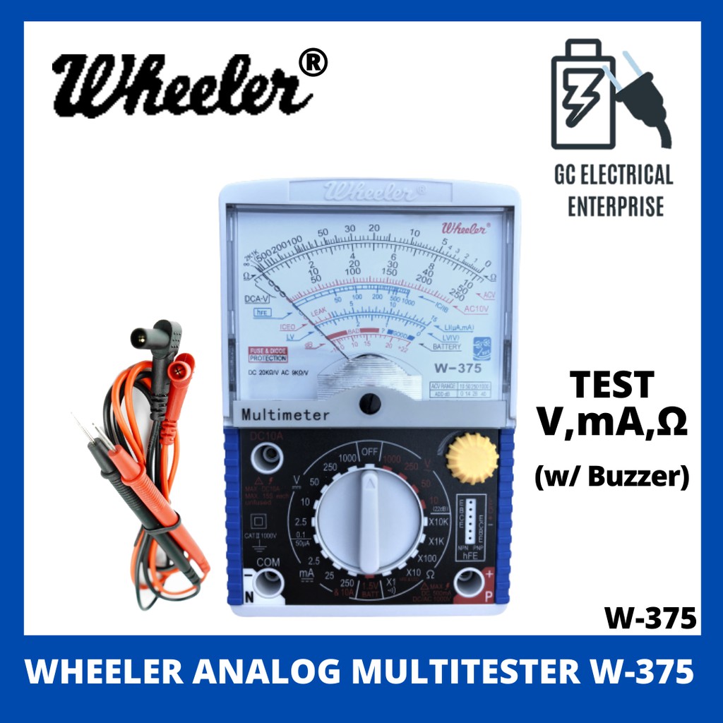 Original Wheeler Analog Multitester Tester W-375 Multimeter Multi ...