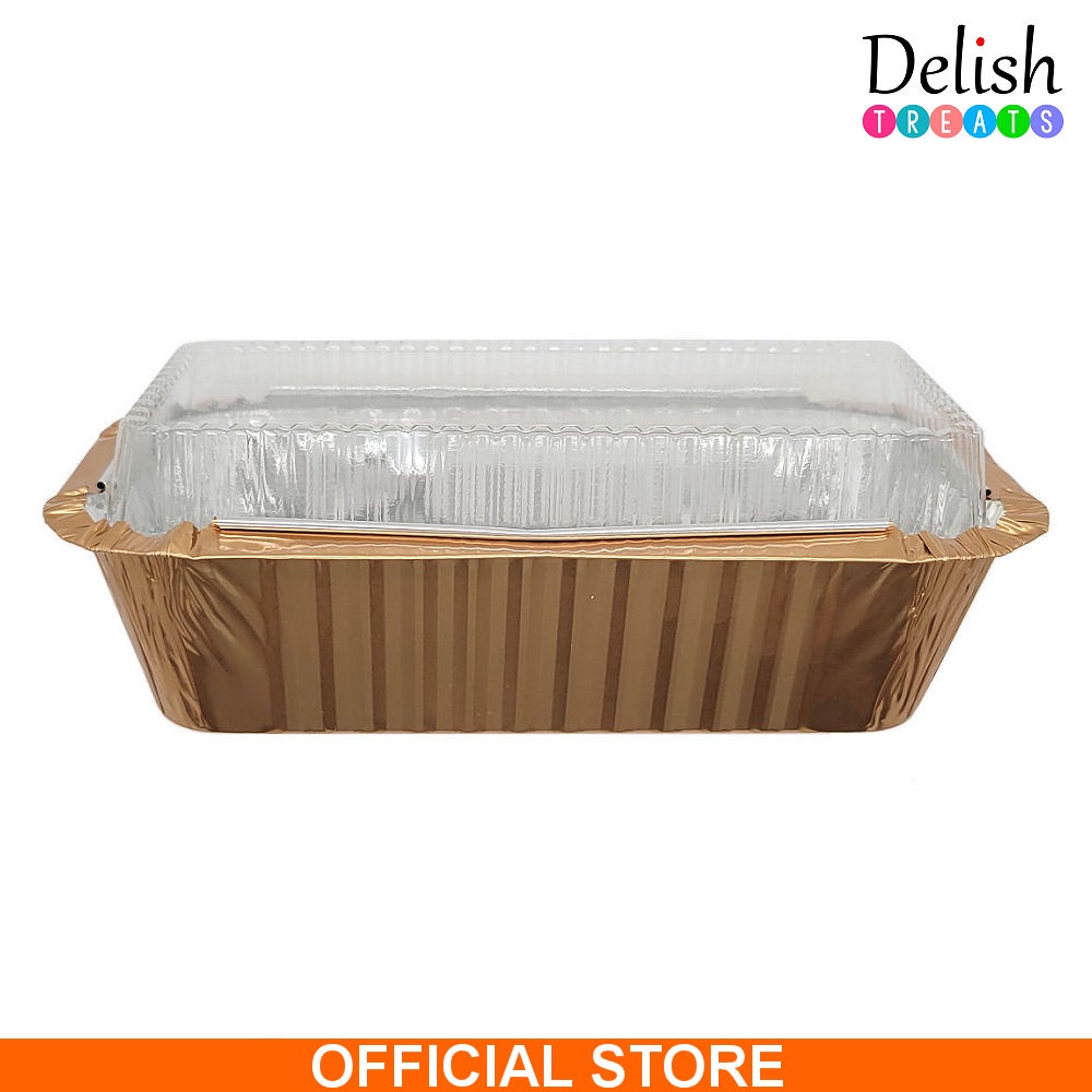 Delish Treats Aluminum Foil Pan / Loaf Tray with Lid (Pack of 10pcs ...