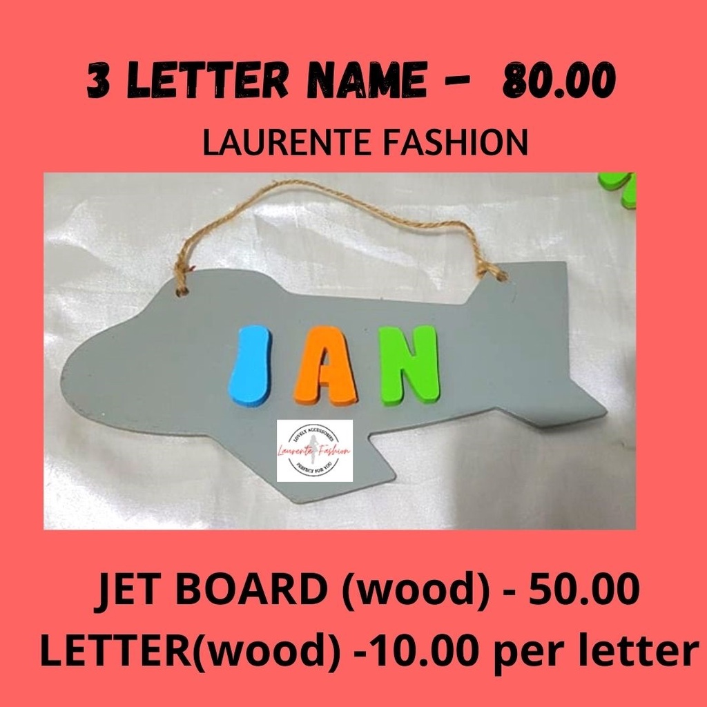 3 Letter Name - Jet Board Personalized Door Sign, Gift for Kids Boy ...