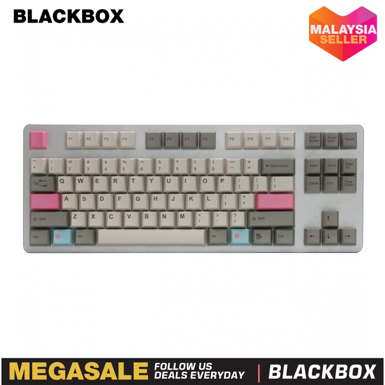 Tai-Hao ABS Keyset Cubic 104 Keys Double Shot Keycaps - Grey/Blue /Pink ...