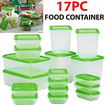 ACB Plastic FOOD CONTAINER Sets Fridge Freezer Storage Tubs & Lids set ...