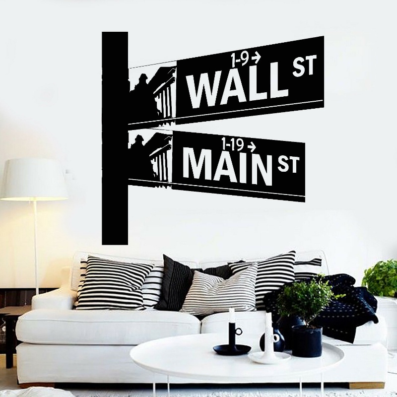 Vinyl Wall Decal Street Signs Wall Street New York Room Interior ...