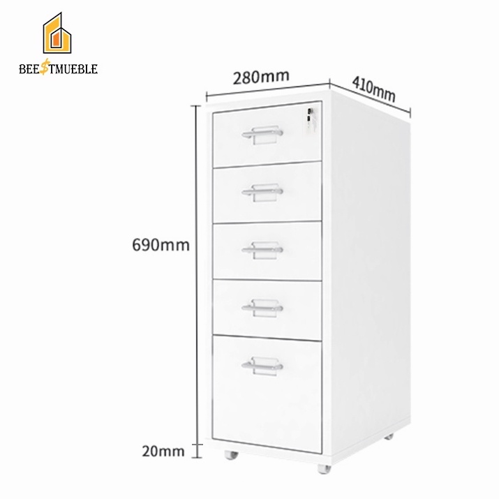 Metal Cabinet With Lock 3/5/6L Unit-Minimalist Home Office Drawer File ...