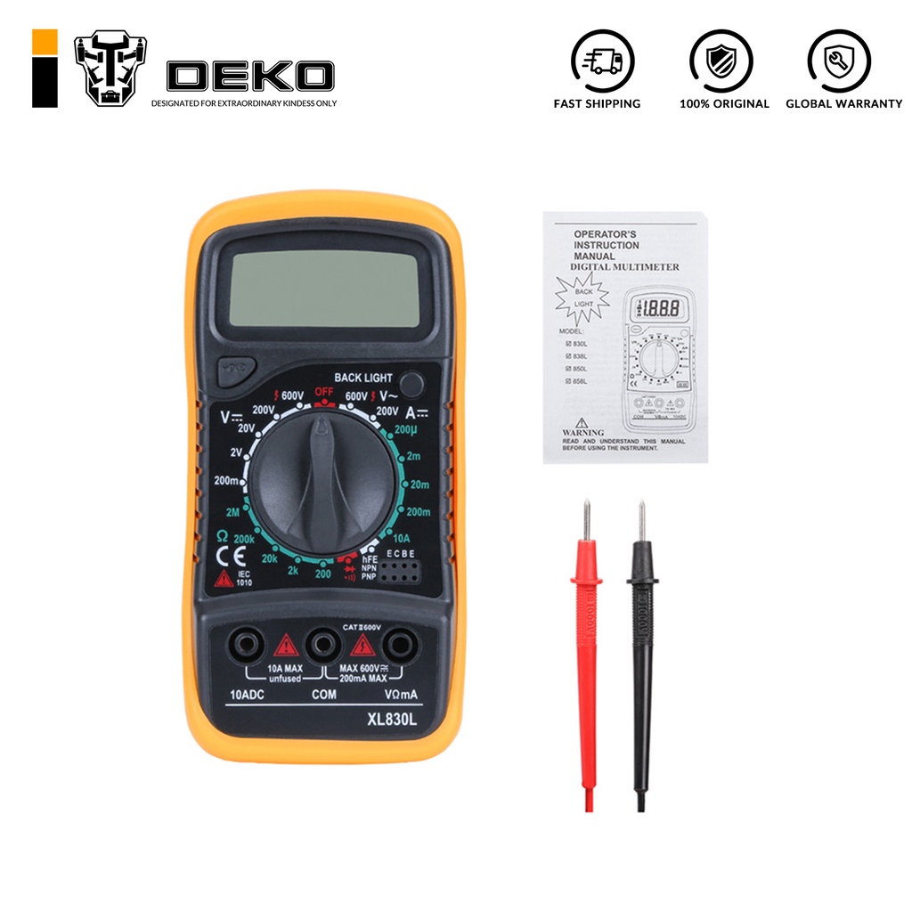 Deko Gj115 Electric Digital Lcd Multimeter Tester | Shopee Philippines