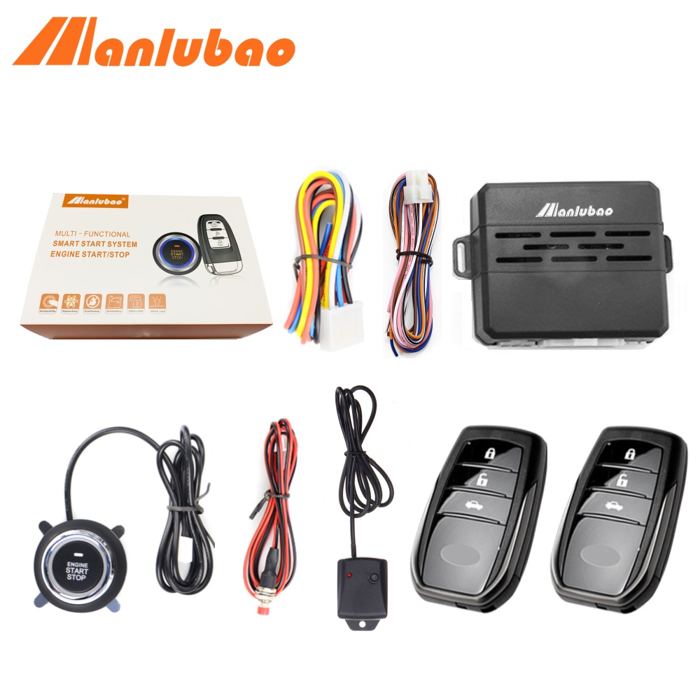 Manlubao D7 Universal 12V Car Engine Start Stop Remote Start Alarm ...