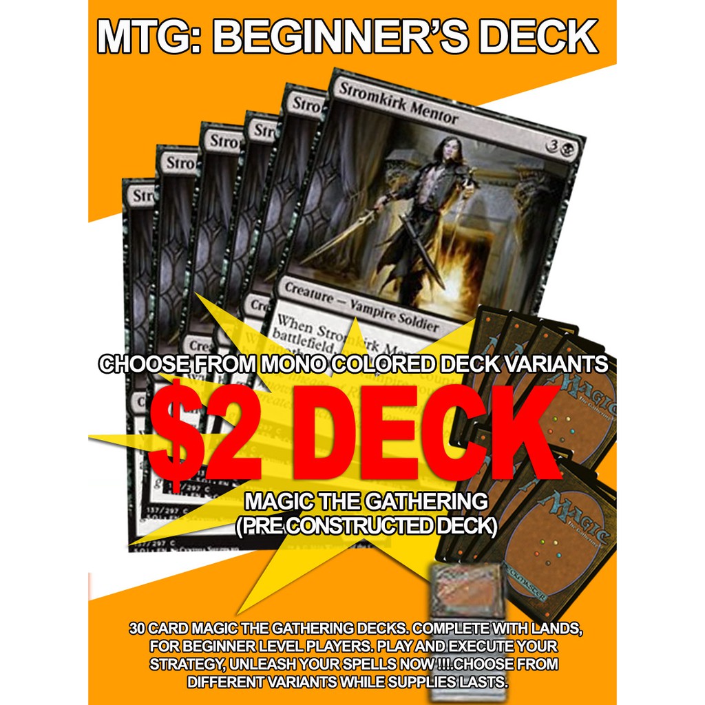 Magic the Gathering Deck : 30 Card Beginners Deck MTG Package - With or ...