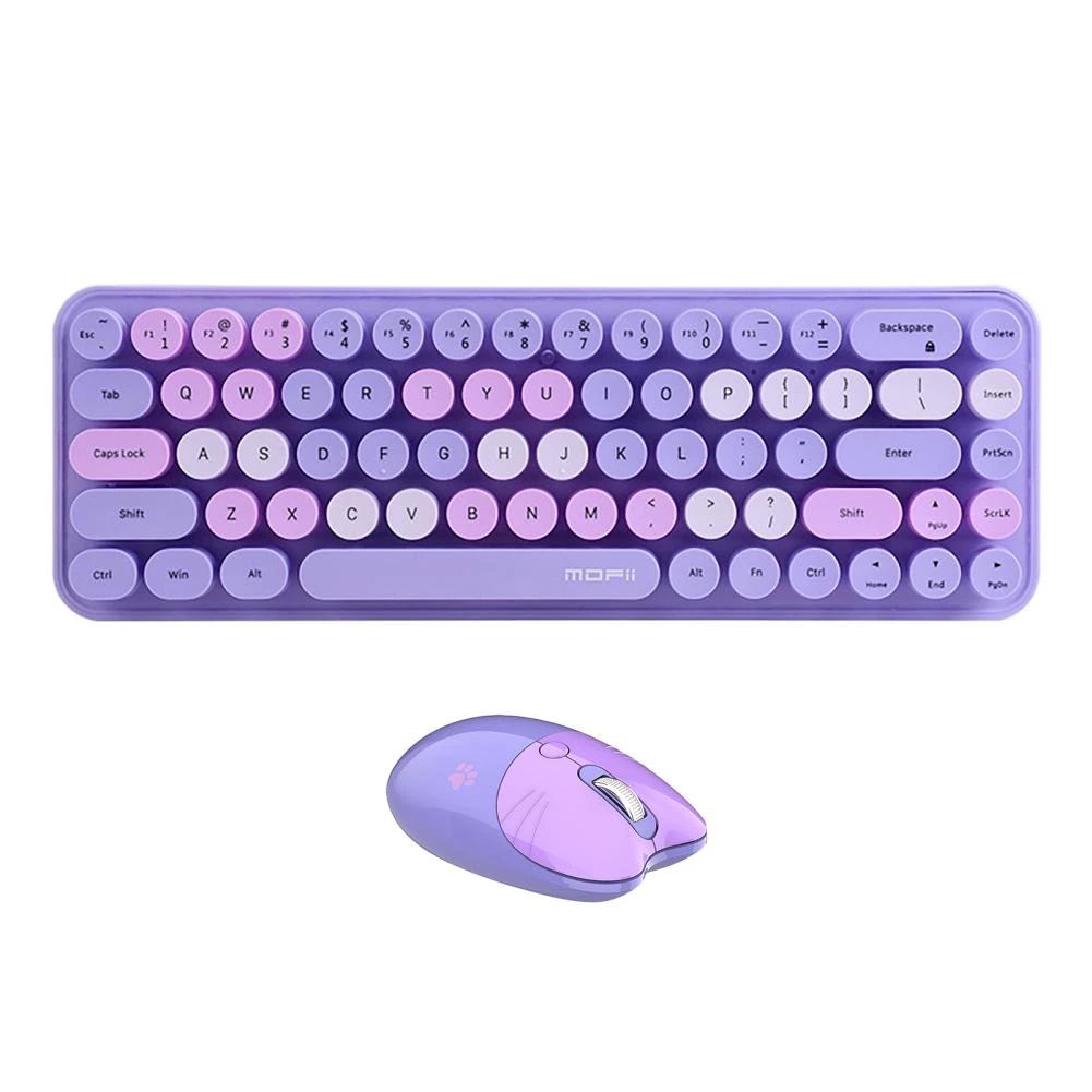 MOFii Idol Nice Looking Wireless Cute Mini Keyboard and Mouse Set Retro ...