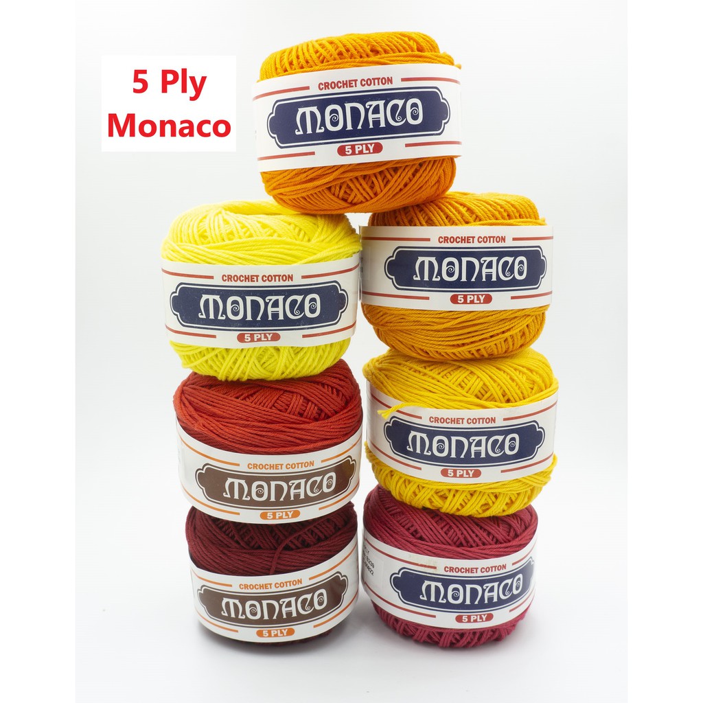5 Ply Monaco Crochet Thread Shades of Red, Purple, Orange and Yellow ...