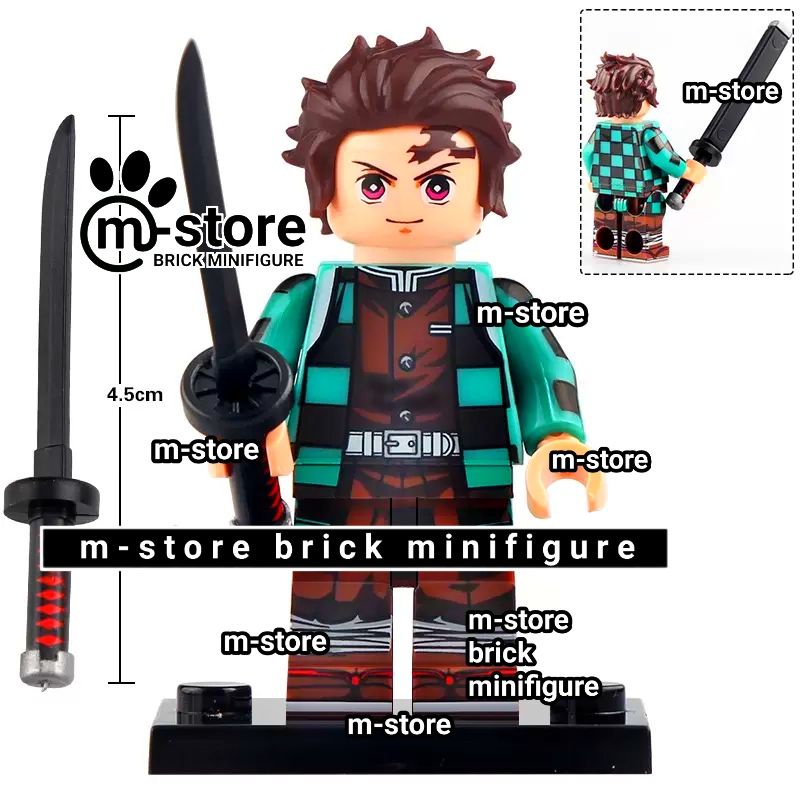 Brick demon slayer kimetsu no yaiba mugen train tanjiro kamado figure ...