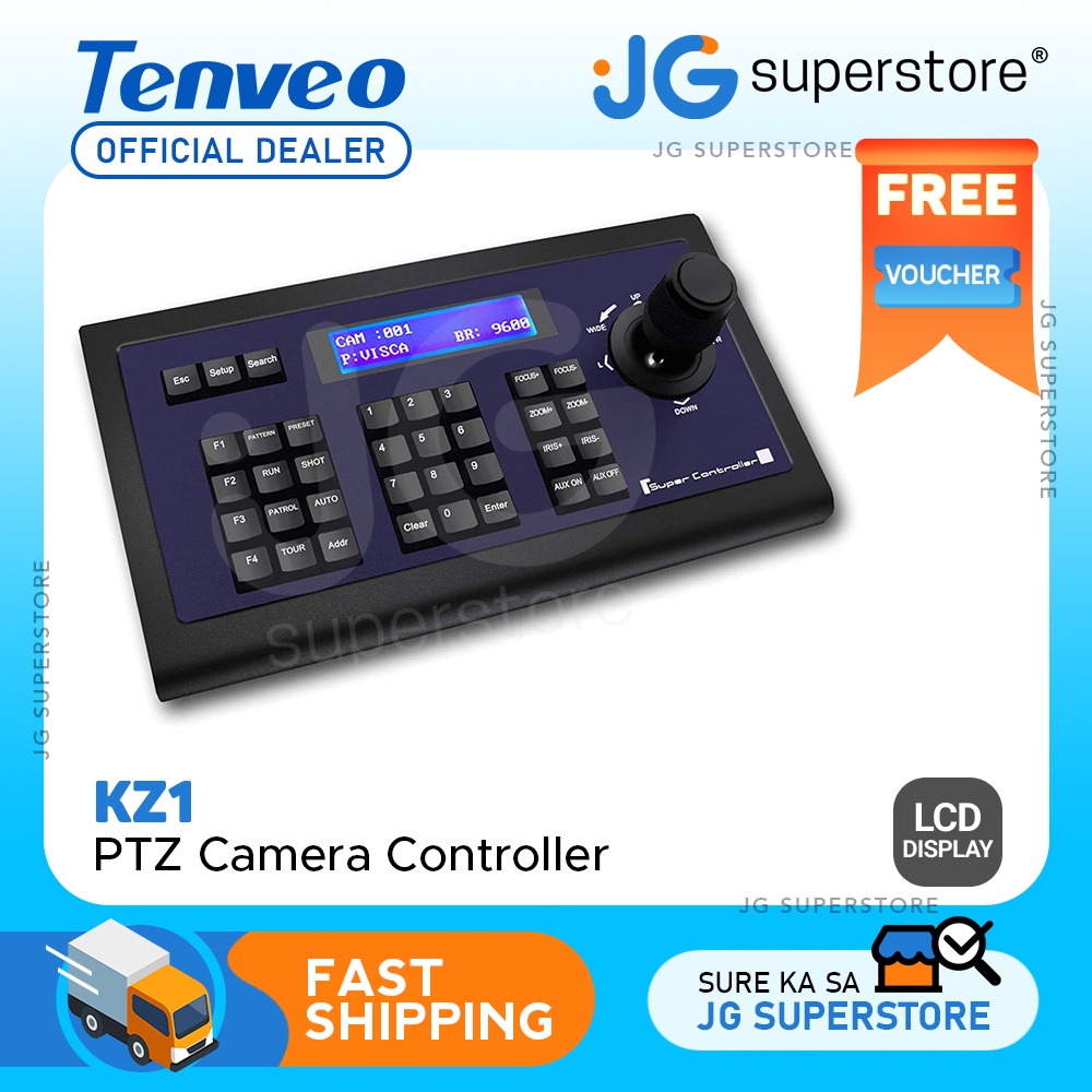 Tenveo KZ1 PTZ Camera Keyboard Controller with LCD Display, Joystick Operation, Pan / Tilt ...