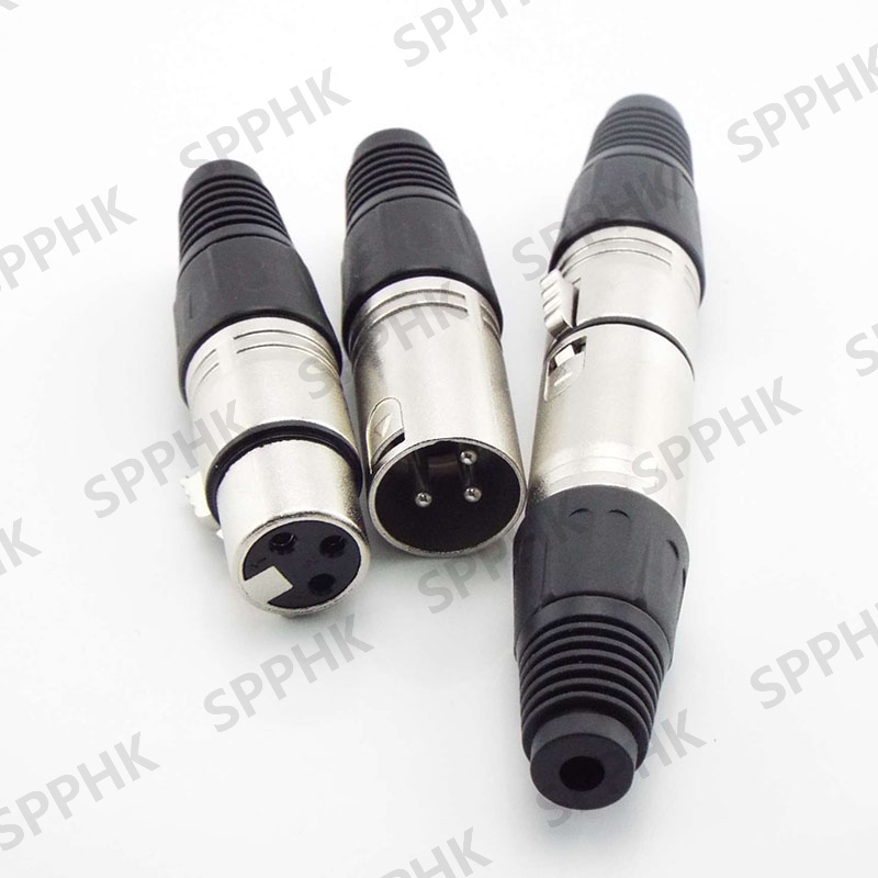 3 Pin 4 pin Core XLR power Connector Adapter Male Female Audio Cable ...