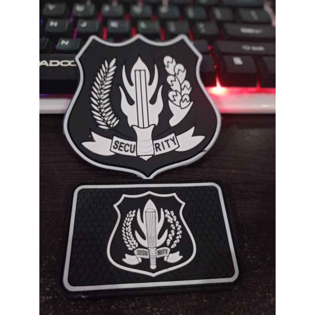 Rubber patch/rubber emblem with security logo/security guard/velcro ...