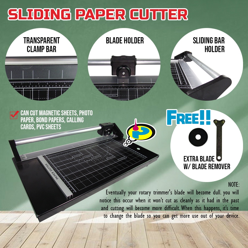 Sliding Paper Cutter A3 size 14 inches Heavy Duty Cutter Sliding ...