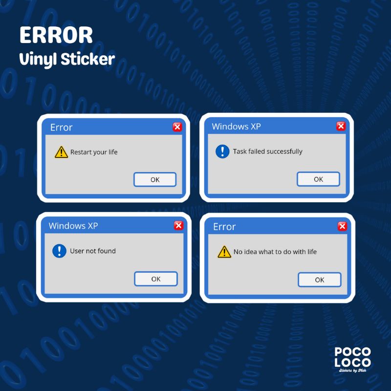Error - 4pcs. Waterproof Glossy Vinyl Sticker Pack (pocoloco.ph ...