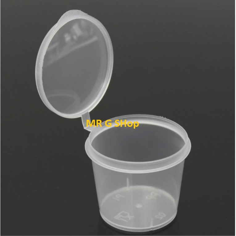 1oz 2oz 4oz Round Disposable PP Plastic Container Hinged Lid / Plastic ...