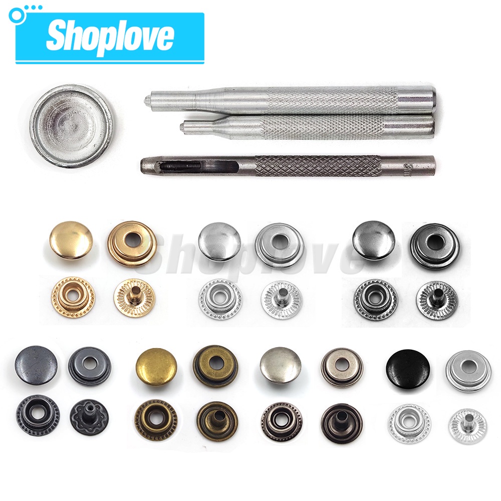 35-50 Sets 12.5/15/17/20mm Fastener Snap Press Stud Sewing Rivets ...