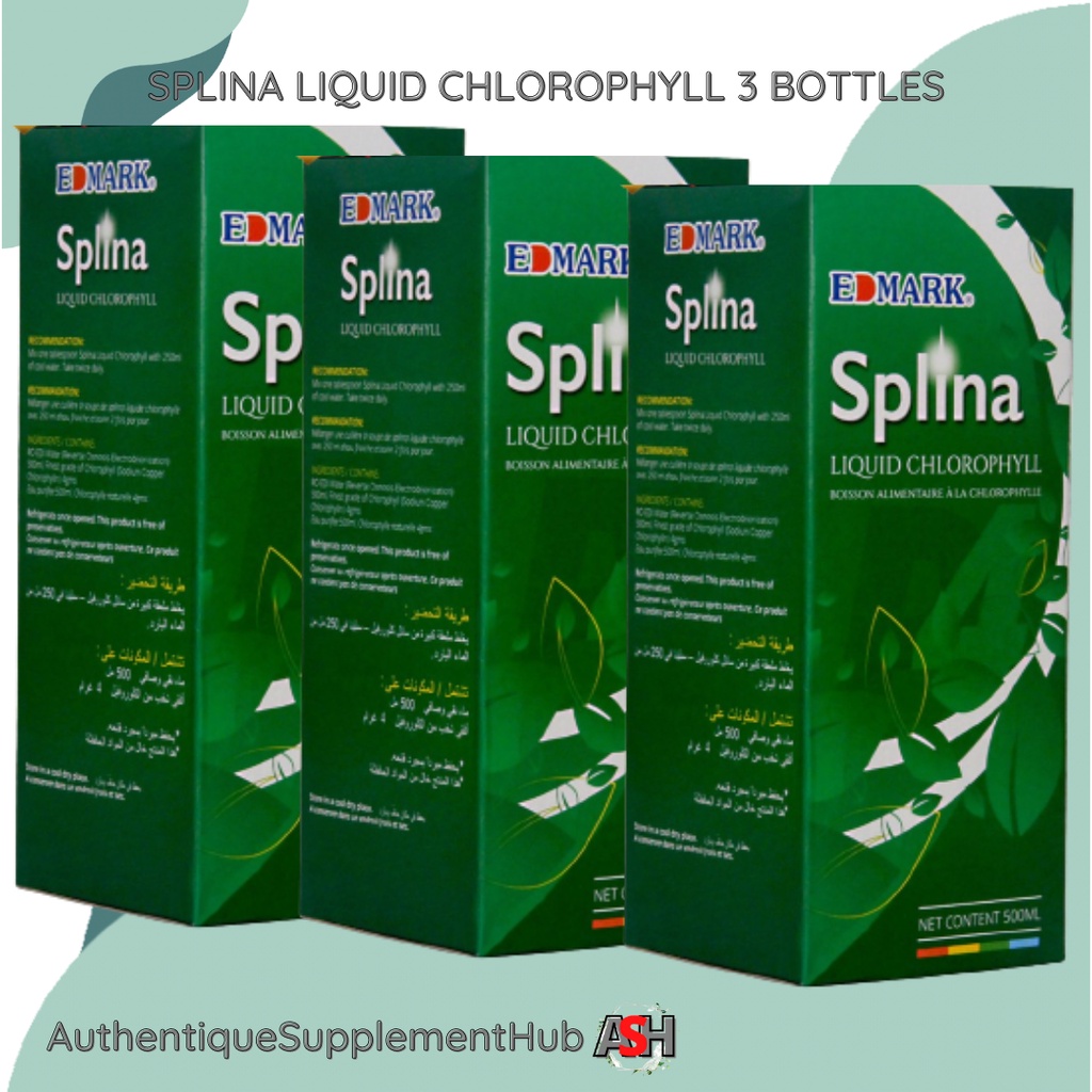 Edmark Splina Liquid Chlorophyll 500ml x 3 BOTTLES | Shopee Philippines