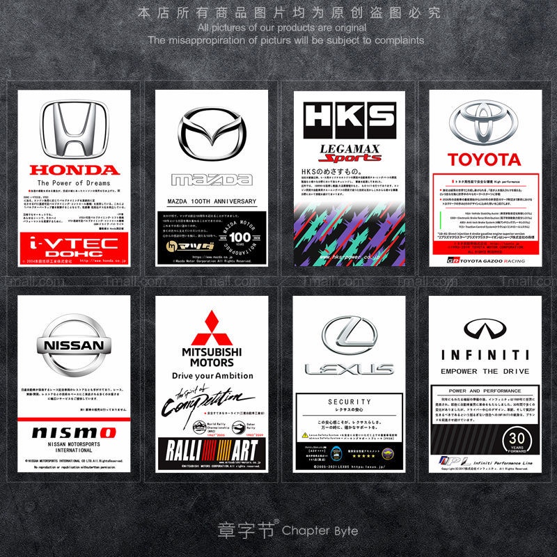 Japanese Style JDM Car Sticker Suitable For Mitsubishi HKS Mazda Honda ...