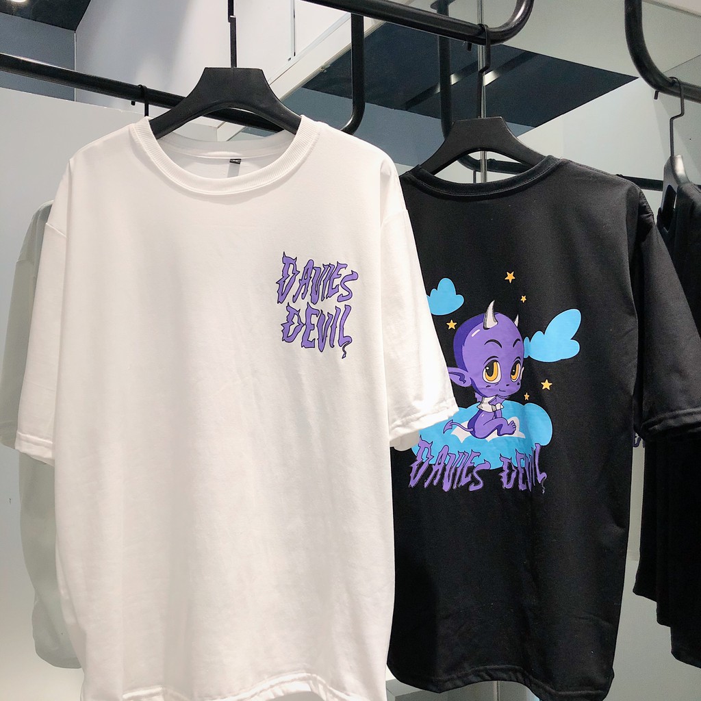 [ Hello WEEKEND ] DEVIL Ulzzang Loose Sleeve T-SHIRT (REAL PHOTO ...
