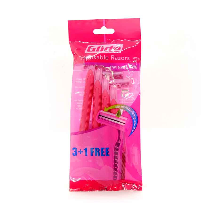 GLIDE Disposable Razors Twin Blade 3+1 Free | Shopee Philippines