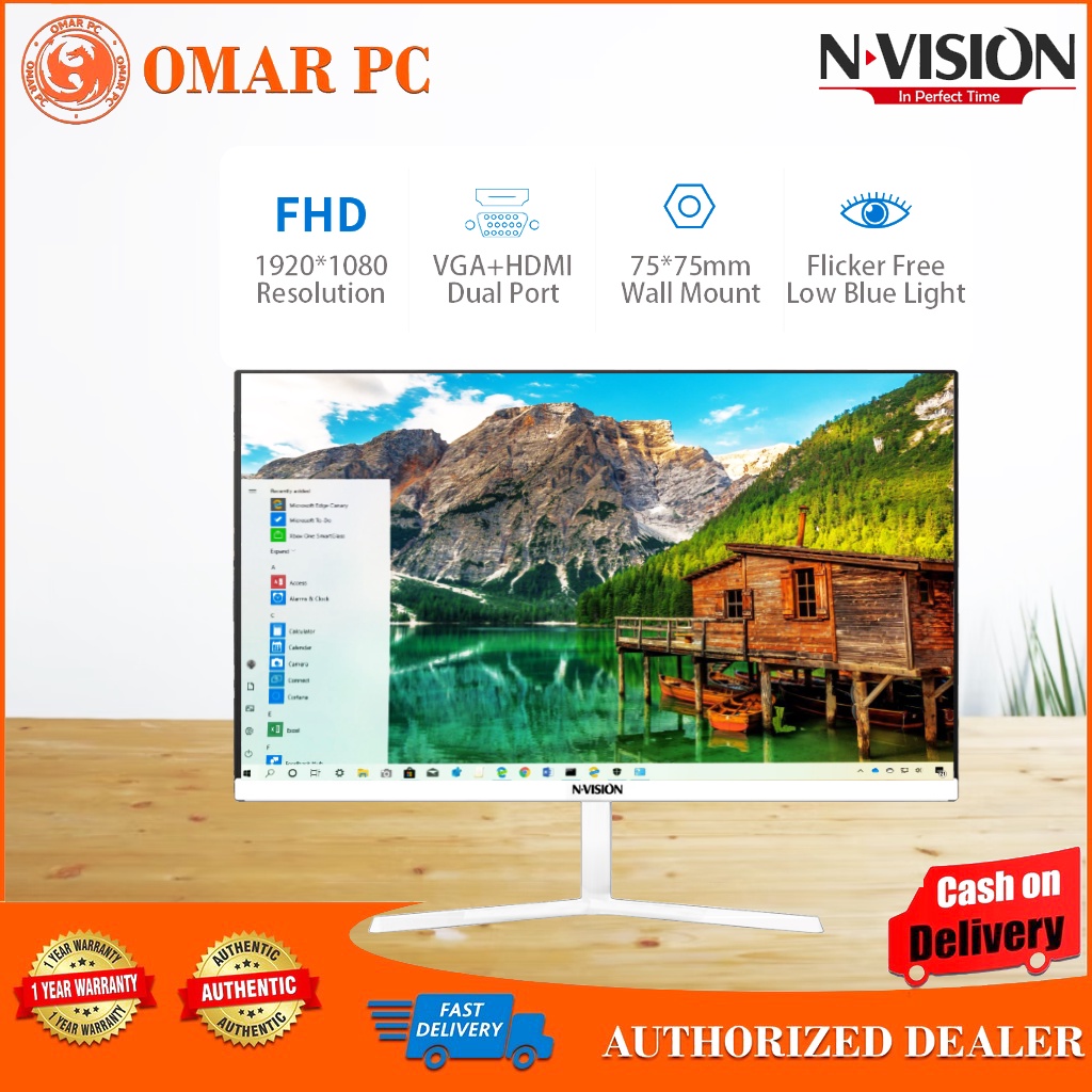Nvision N2455 PRO 24 inch FRAMELESS 100HZFHD MONITOR (WHITE) | Shopee ...