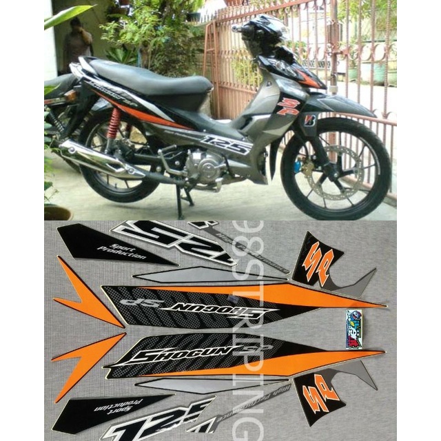 SHOGUN 125 SP STRIPING BLACK 2008 2009 STANDARD LIS STICKER ORI SUZUKI ...