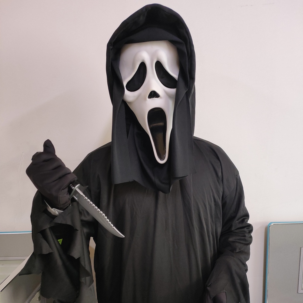 2022 Halloween Demon Ghosts Costume Man Women Adult Black Scream Death ...