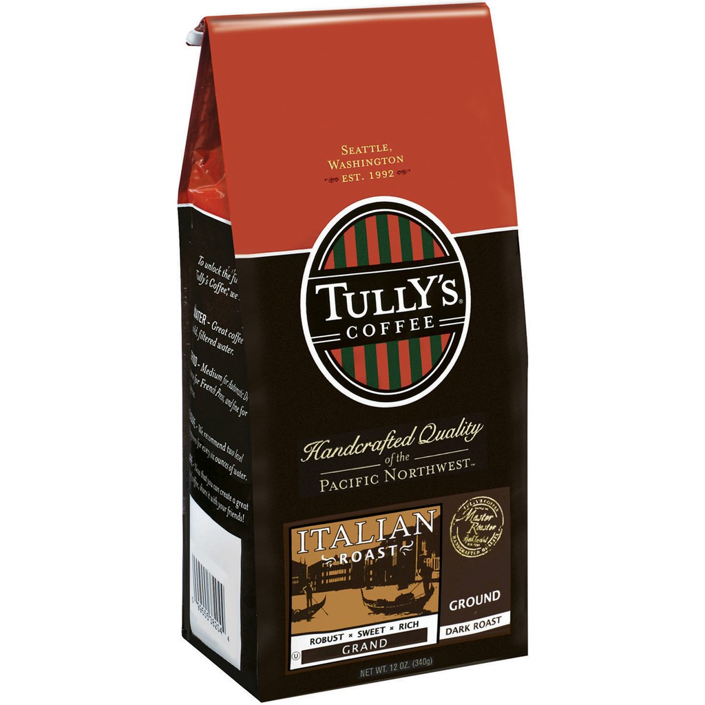 Tully's Coffee Italian Roast, Ground Coffee, Espresso Dark Roast ...
