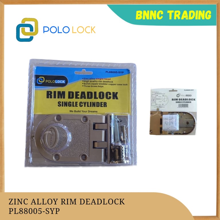 POLOLOCK ZINC ALLOY RIM DEADLOCK SLIDING DOOR LOCK DEAD BOLT | Shopee ...