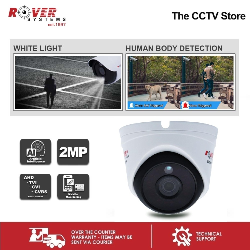 Rover Systems 2MP 1080P Color IR XVI Low Light Dome CCTV Camera Indoor ...