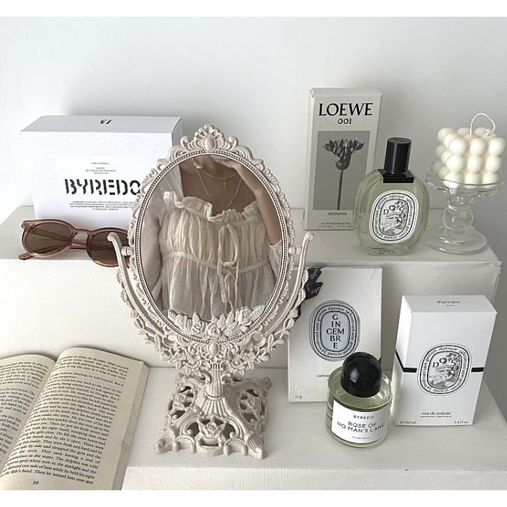 New Rose Desktop Rotatable European Makeup Stand Mirror Desktop Double ...