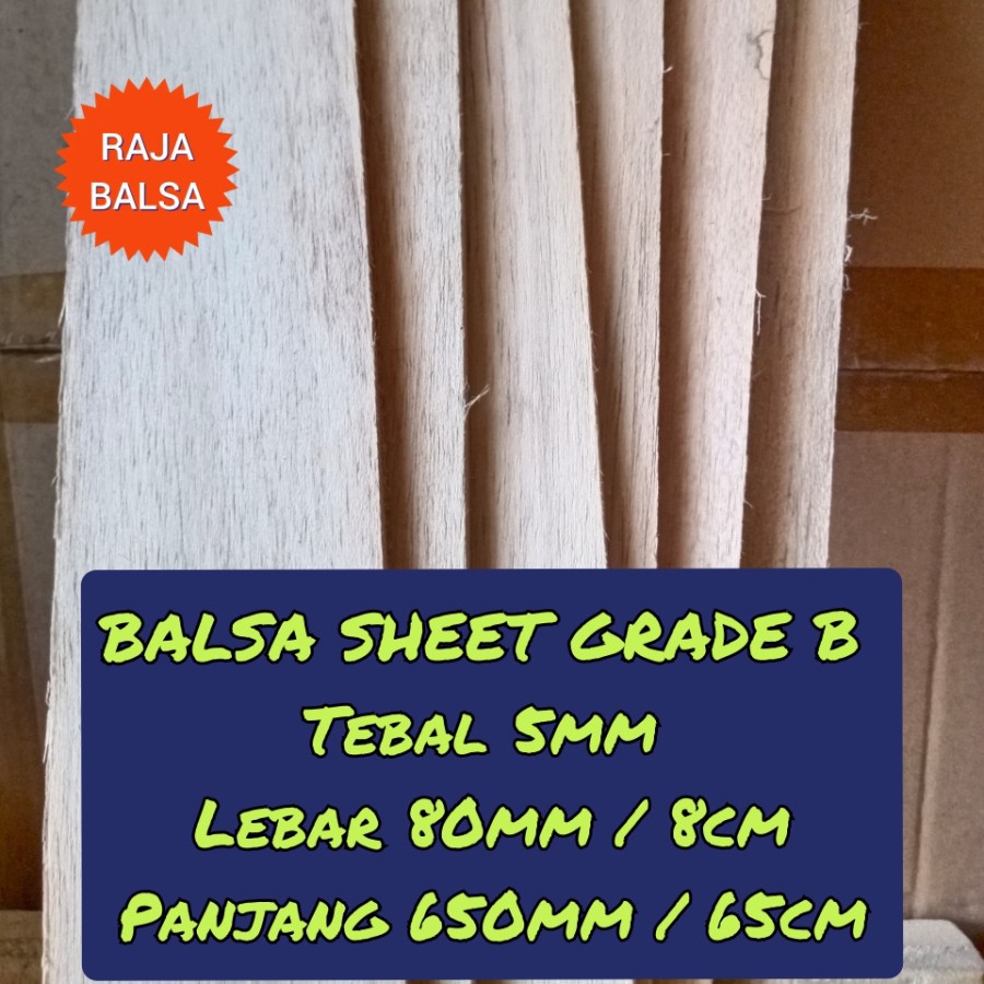 KAYU Balsa SHEET 5MM X 8CM X 65CM Wood Mockup AEROMODELLING Crafts ...