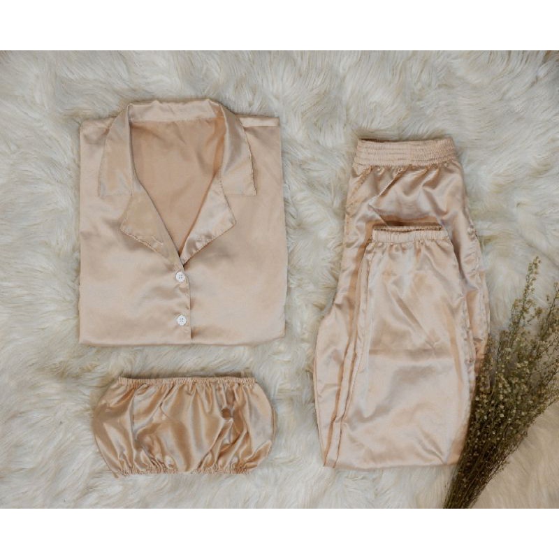 [ LUNA ] Silk Satin Terno Sleepwear / Satin Drape Pants Uniqlo inspired ...
