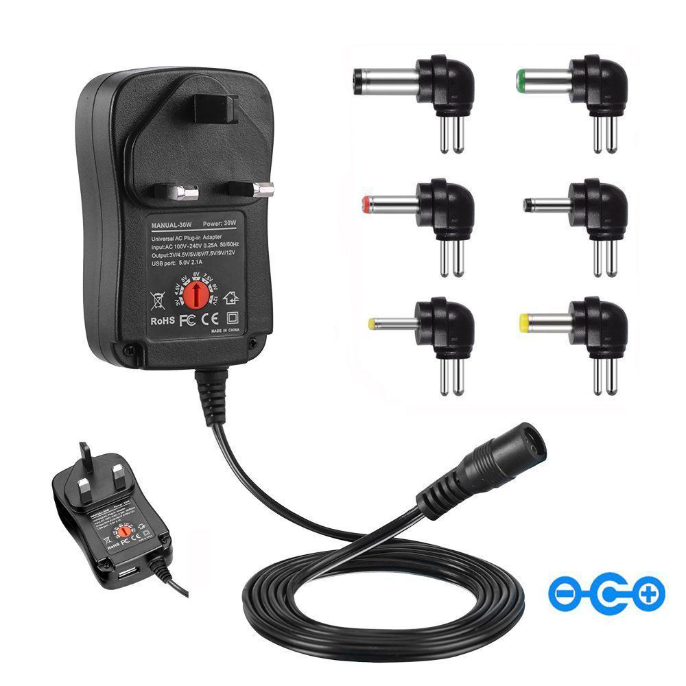 Lincoiah 3V 4.5V 5V 6V 7.5V 9V 12V 2A 2.5A AC/DC Adapter Adjustable ...
