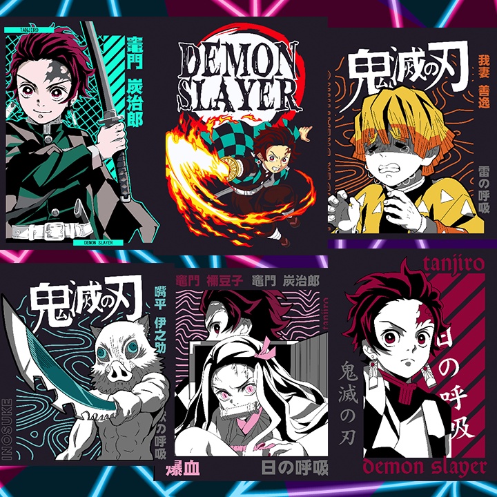 IRON ON - ANIME - DEMON SLAYER Designs A4 size print Ready to Press to ...