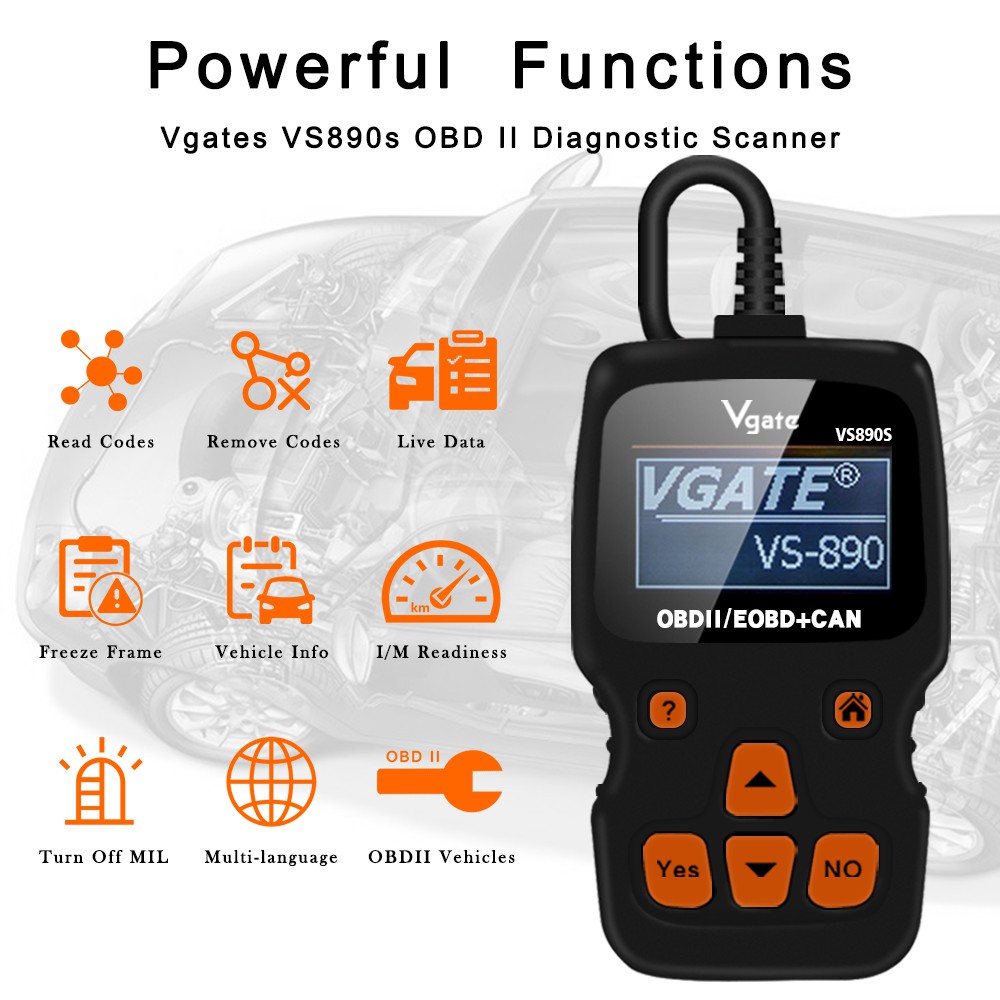 Vgate VS890S Scantool Maxiscan diagnostic tool obd2 scanner car ...