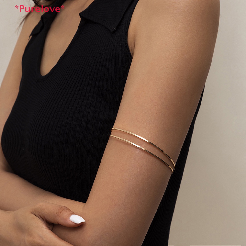 Purelove> Punk Armlet Adjustable Upper Arm Cuff Minimalist Bangle ...