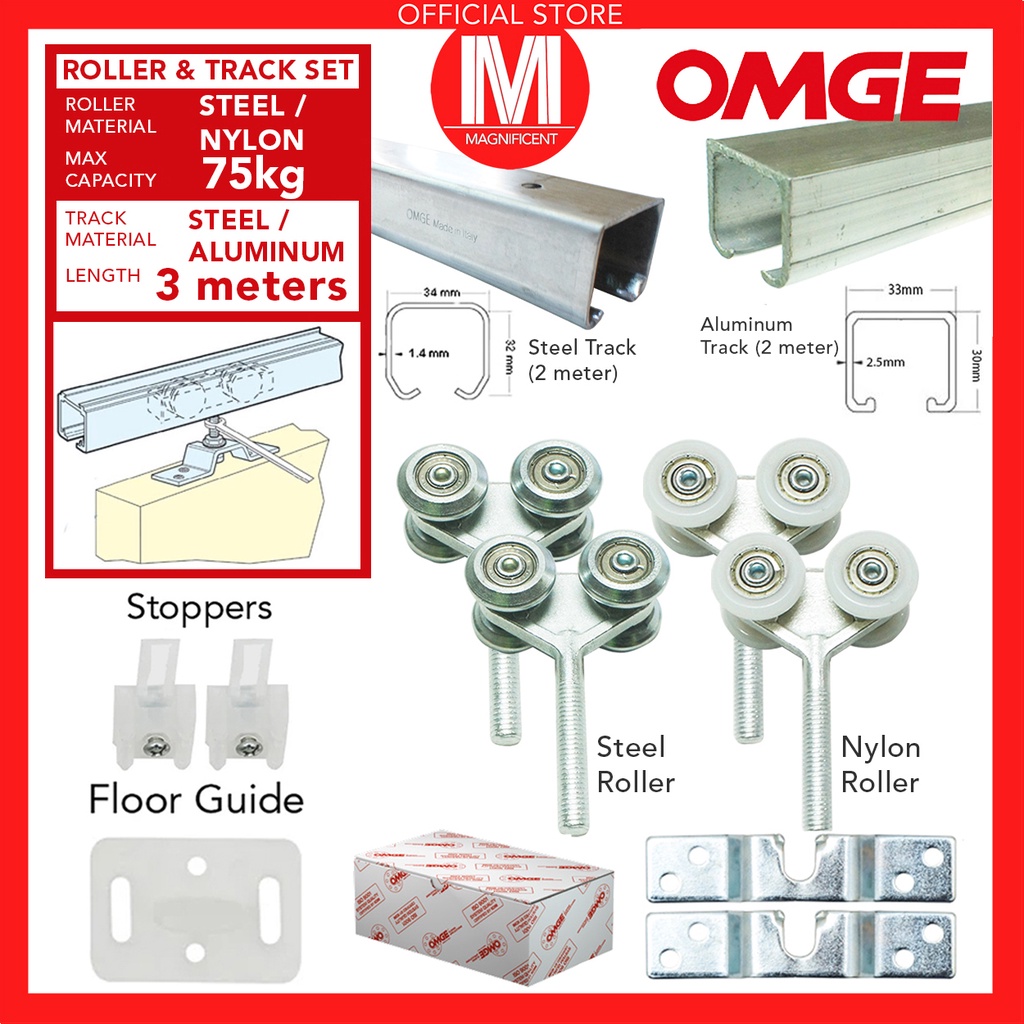 Omge Italy Sliding Door Complete Set (3 METERS) | Shopee Philippines