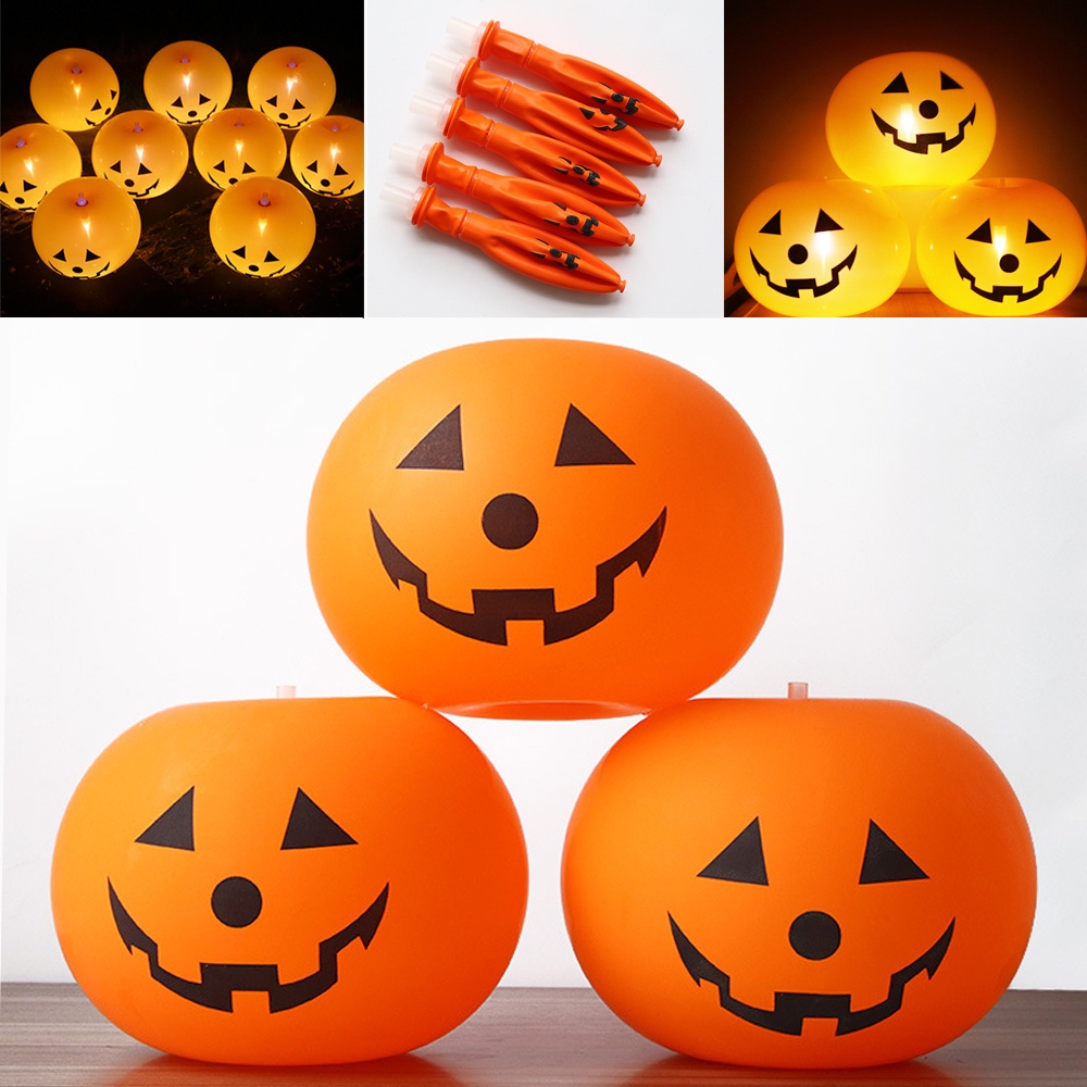 Halloween Pumpkin Balloons Inflatable Toys with Led Lamp Glowing ...