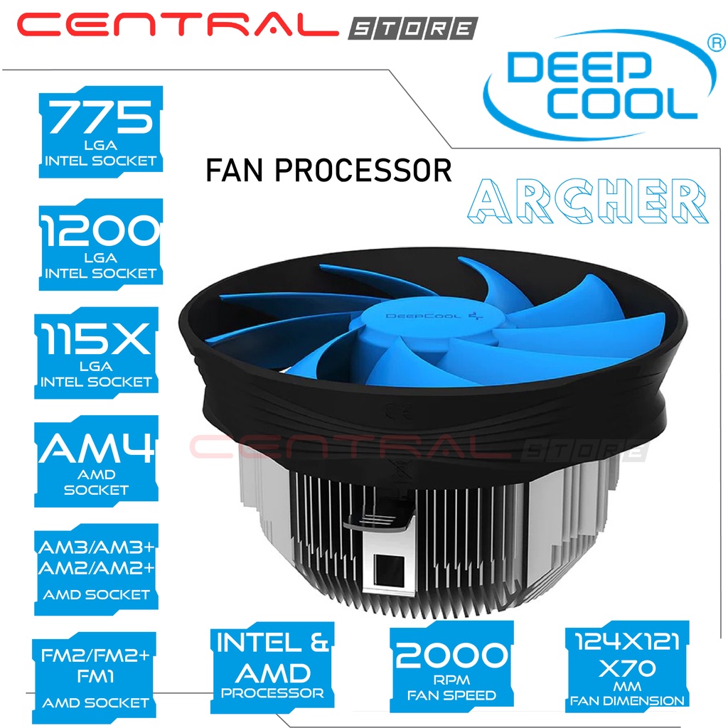 Cooler Processor Deepcool Gamma Archer Fan Intel Amd universal socket ...