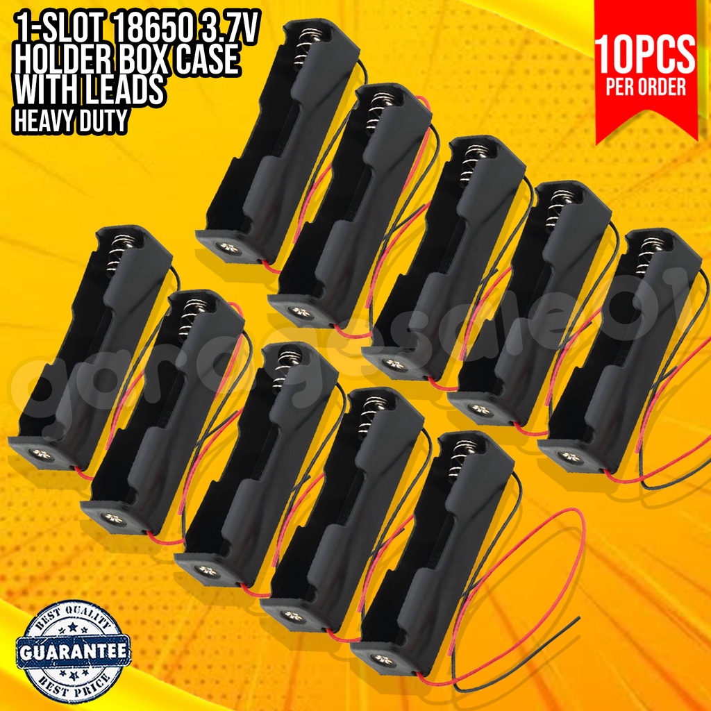 10PCS Series Battery Holder 18650 with Wire 1 Cell Heavy Duty | Shopee ...