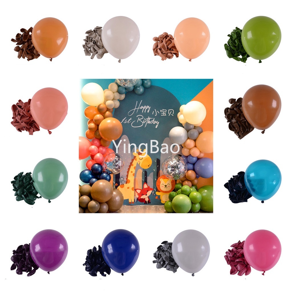 10 inch Retro Color Round Balloon Matte Latex Balloon Bean Green Olive ...